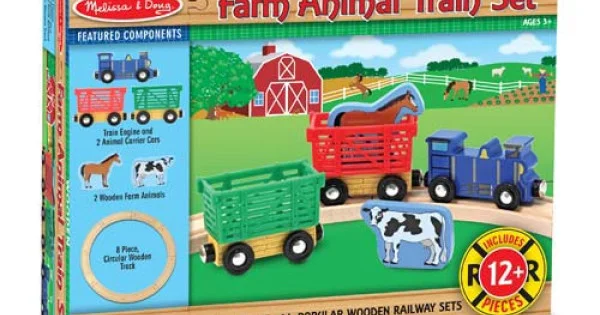 Farm Animal Train Set (Деревянный набор "Поезд с животными"), ТМ ...